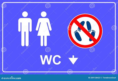 Toilet Direction Blue Sign Wc Symbol Vector Isolated Symbol