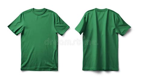 Green T Shirt Mock Up Isolated On White Background Stock Illustration