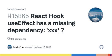 React Hook Useeffect Has A Missing Dependency Xxx · Issue 15865