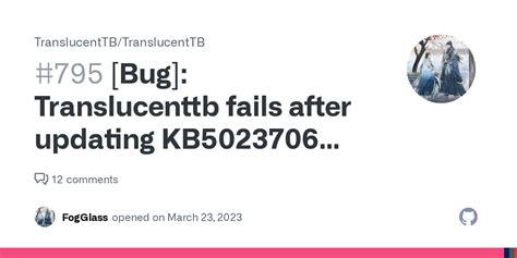 Bug Translucenttb Fails After Updating Kb5023706 Patch For Windows