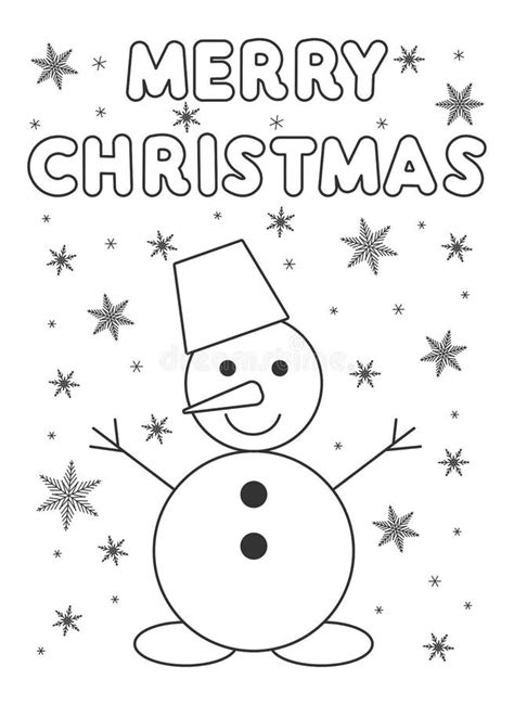 Vector Illustration A Black And White Merry Christmas Card Stock