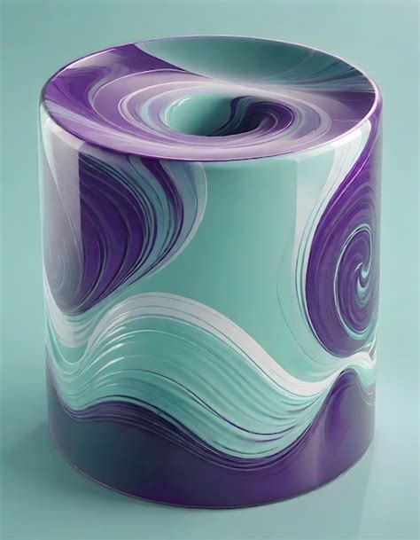 Premium Photo Glossy Cylinder With Wave Pattern Generative Ai