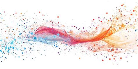 Vibrant Digital Data Flow Visualization With Colorful Splashes And Abstract Patterns Stock