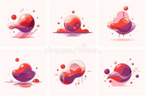 Fluid Graphic Design With Abstract Amoeba Blob And Smooth Organic Forms Stock Vector