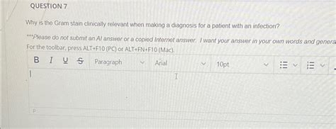 Solved Question 7why Is The Gram Stain Clinically Relevant