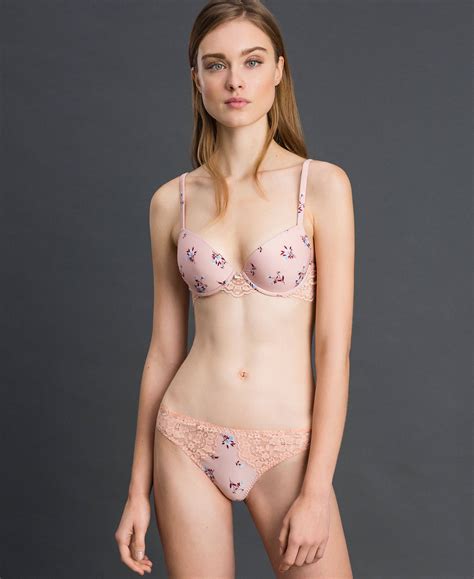 Floral Print Push Up Bra
