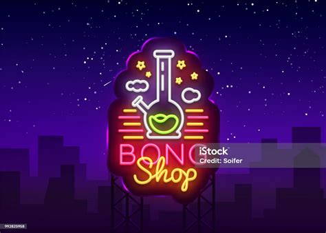 奉店霓虹燈標牌標誌設計範本為商店廣告或標誌吸煙用具向量插圖廣告 牌向量圖形及更多招貼圖片 招貼 標誌 霓虹燈 Istock