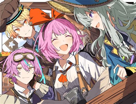 Tenma Tsukasa Ootori Emu Kusanagi Nene And Kamishiro Rui Project Sekai Drawn By Hoshi Toge