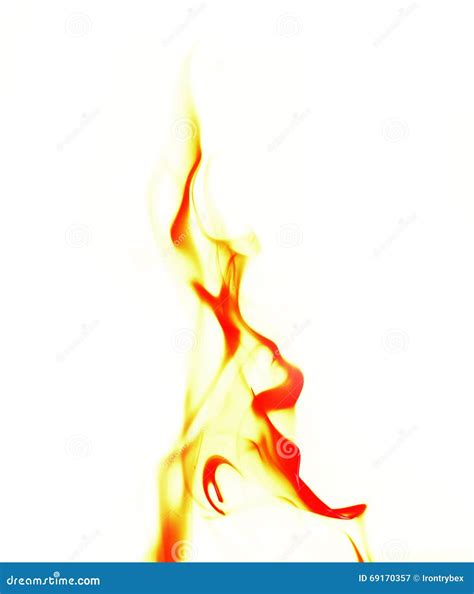 Singola Fiamma Del Fuoco Su Fondo Bianco Immagine Stock Immagine Di