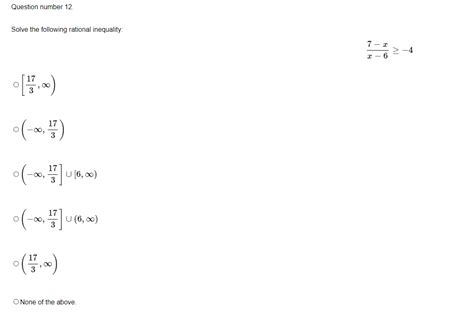 Solved Question Number 12solve The Following Rational