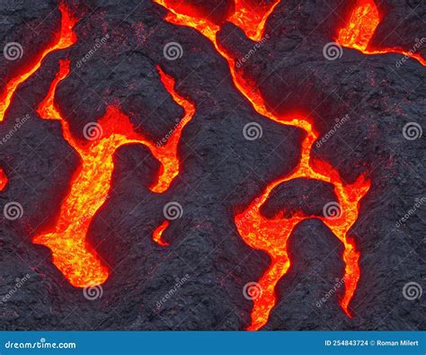 Closeup Of Hot Lava Eruption Stock Illustration Illustration Of