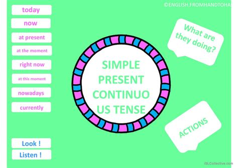 Present Continuous Tense  Grammar Français Fle Powerpoints