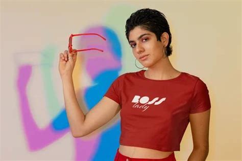 Boss Lady White Print Crop Top For Women Fancy Crop Top Crop Top T