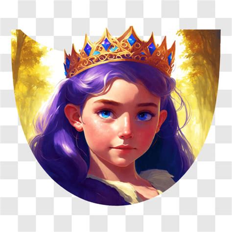 Download Young Girl With Purple Hair And Blue Eyes Png Online Creative Fabrica