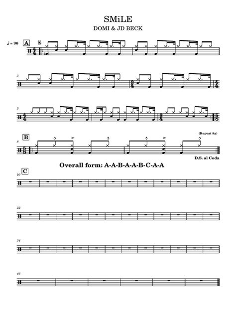 Smile Domi And Jd Beck Drum Sheet Pdf