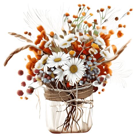 Autumn Mason Jar Floral Arrangement Creative Fabrica