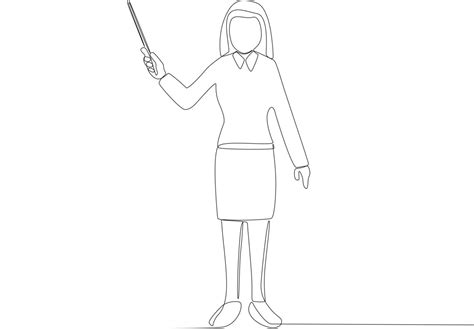 A Woman With Long Hair Teaching In The Class 21524530 Vector Art At