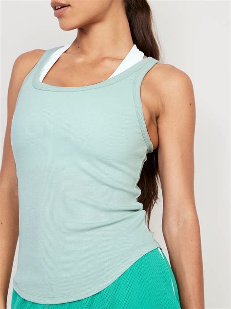 Ultralite Rib Knit Racerback Tank Top For Women Old Navy