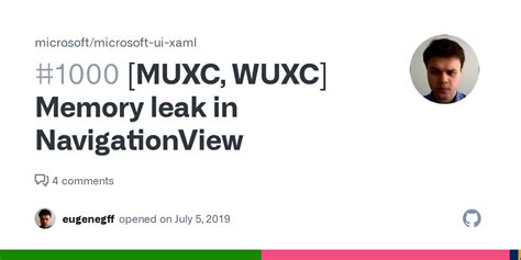 MUXC WUXC Memory Leak In NavigationView Issue 1000 Microsoft