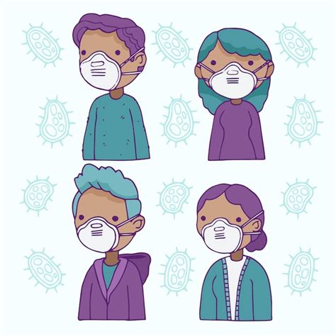 Conjunto De Personas Con Máscaras Médicas Vector Gratis