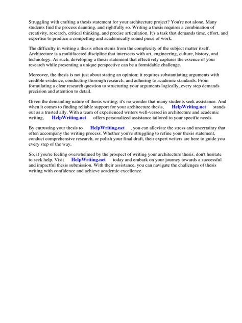 Architecture Thesis Statement Examples Pdf Thesis Methodology
