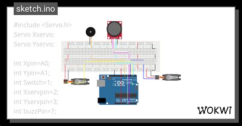 servo control with joystick wokwi esp32 stm32 arduino simulator