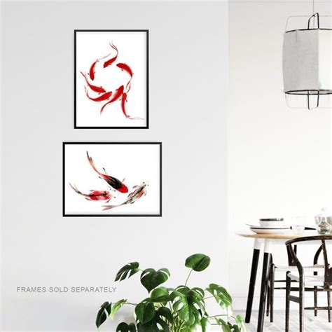 Wall Art And Pictures Wall Art Print Japanese Koi Carp Set Of 2 S