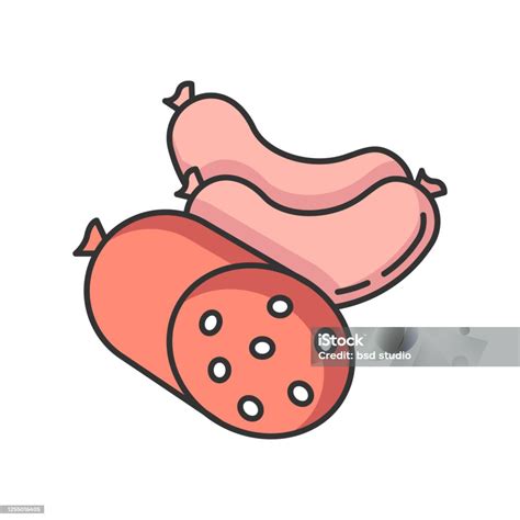 香腸 Rgb 顏色圖示向量圖形及更多processed Meat圖片 Processed Meat 不健康飲食 互聯網 Istock