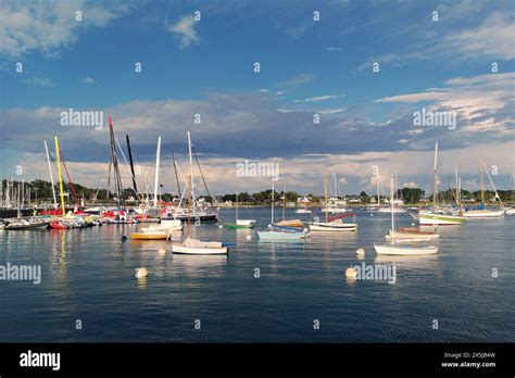 Boats in the harbor of La Trinité sur Mer in Brittany Morbihan France