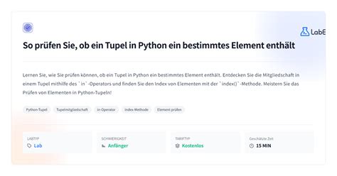 So Prüfen Sie Ob Ein Tupel In Python Ein Bestimmtes Element Enthält