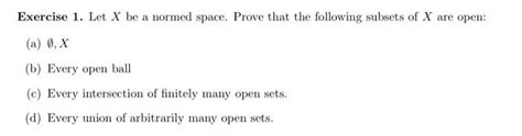 solved exercise 1 let x be a normed space prove that the