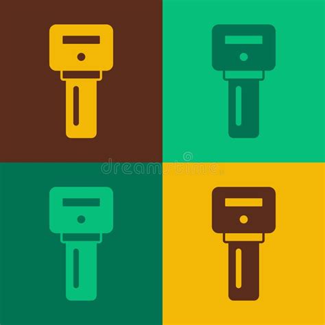 Pop Art Car Key With Remote Icon Isolated On Color Background Car Key And Alarm System Stock