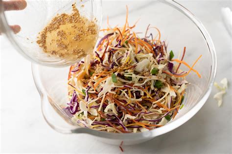 Asian Coleslaw Recipe W Easy Sesame Vinaigrette Dressing