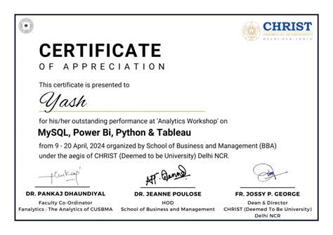 yash on linkedin dataanalytics christuniversity