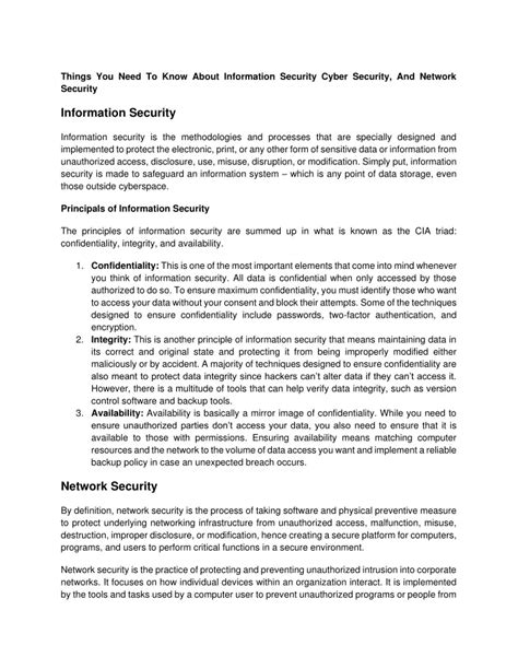 Ppt Things You Need To Know About Information Security Cyber Security And Network Security