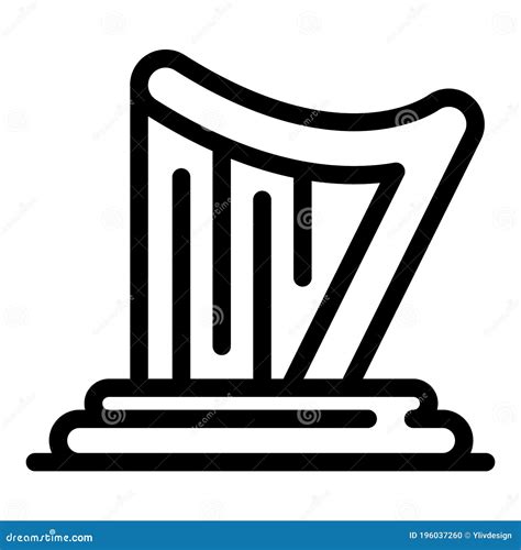 Irish Harp Icon Outline Style Stock Vector Illustration Of Ireland