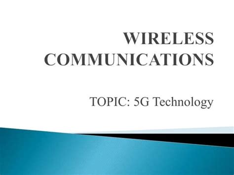 Wireless Mobile Communication And Introduction To 5g And Wireless Communication Pptx