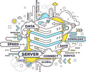 Cloud Server Technology Royalty Free Vector Image