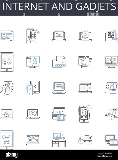 Internet And Gadjets Line Icons Collection World Wide Web Cyberspace Online Nerk Web