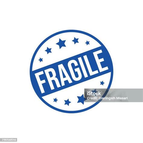 Fragile Letter Rubber Stamp Template Ilustrasi Stok Unduh Gambar