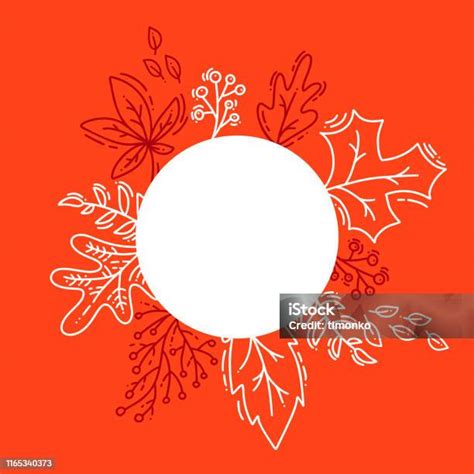 벡터 일러스트 가을 배경 나무 잎 오렌지 배경 가을 시즌 배너 포스터 또는 추수 감사절 인사말 카드 축제 초대 아트 스타일