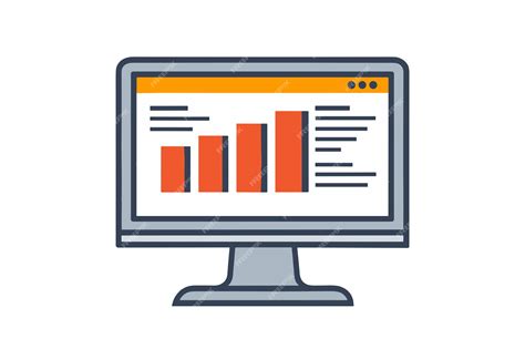 Premium Photo A Computer Monitor Displaying A Bar Graph Data Analysis And Business Growth Flat