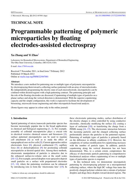 Pdf Programmable Patterning Of Polymeric Microparticles By Floating