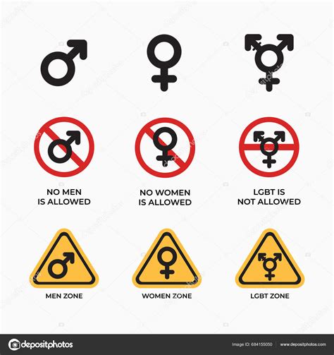 illustration gender symbols associated warnings stock vector by ©wisnukrist 684155050
