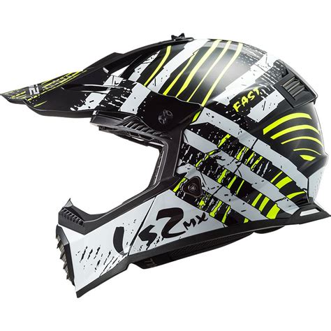 Casque Cross LS MX FAST EVO VERVE BLACK WHITE Casco Cross