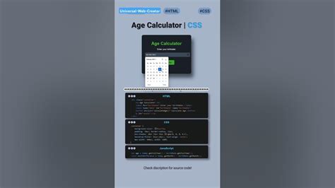 Agecalculator Html Css Javascript Himsingh Coding Irfanmalik