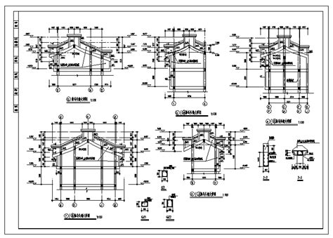 马头墙详图 正立面，侧立面，曲线放样 仿古建筑 土木在线