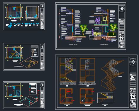 Facade Sections Staircase Plumbing Isometric Free Autocad Drawing