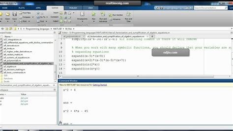 Matlab Tutorial On Factors Simplify Expand Collect A3 Youtube