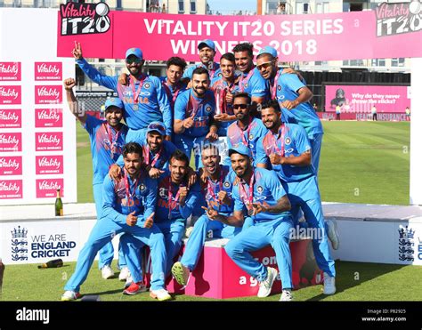 India Celebrate The Series Win During The Second Vitality It20 Series